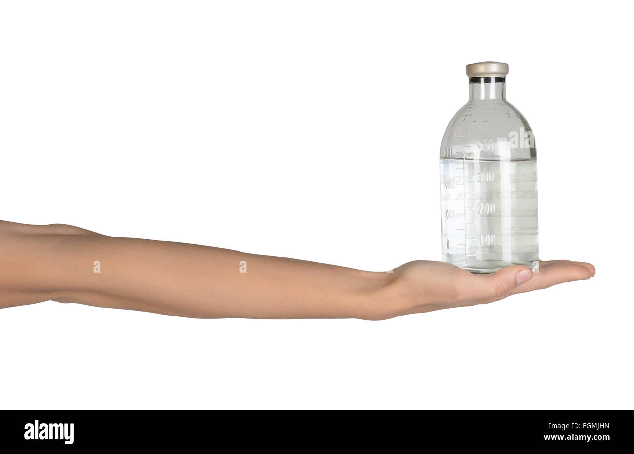 Close-up of female hand holding medical solution in a bottle Stock ...