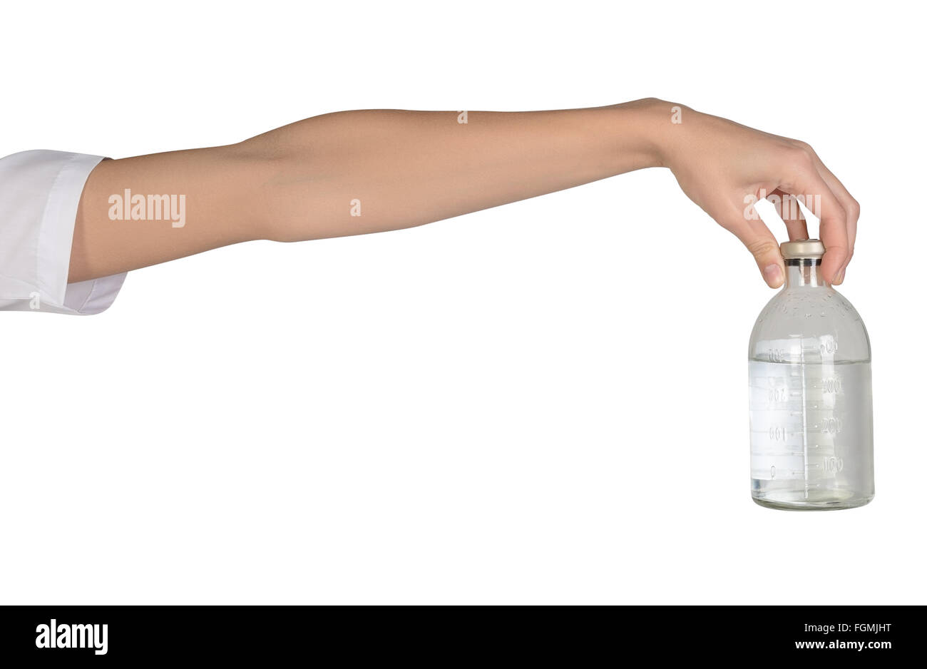 Close-up of female hand holding medical solution in a bottle Stock ...