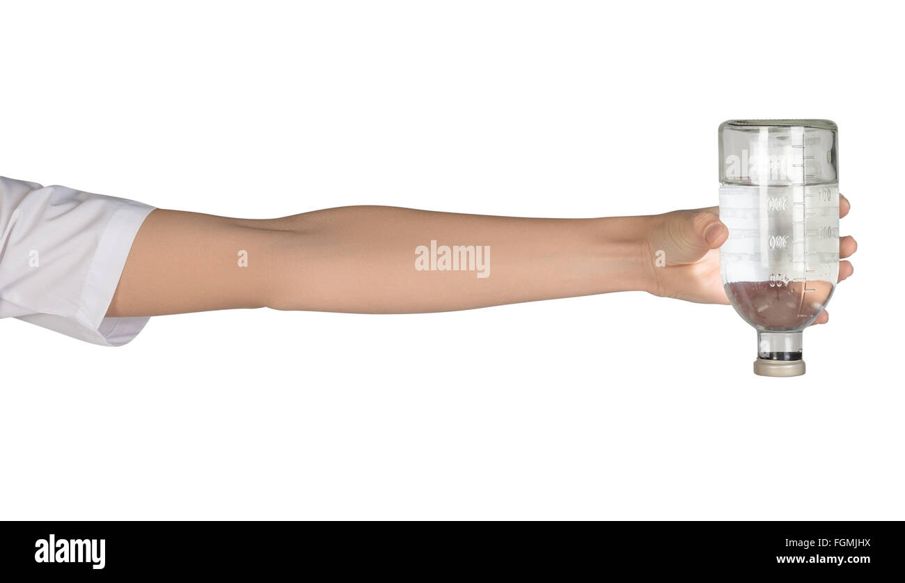 Close-up of female hand holding medical solution in a bottle Stock ...