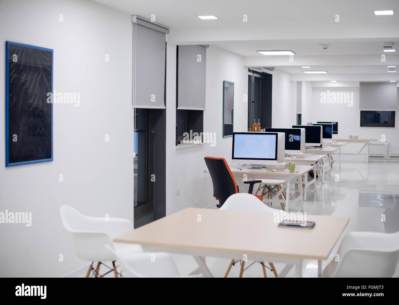 empty startup office interior with modern computers and furniture Stock Photo - Alamy