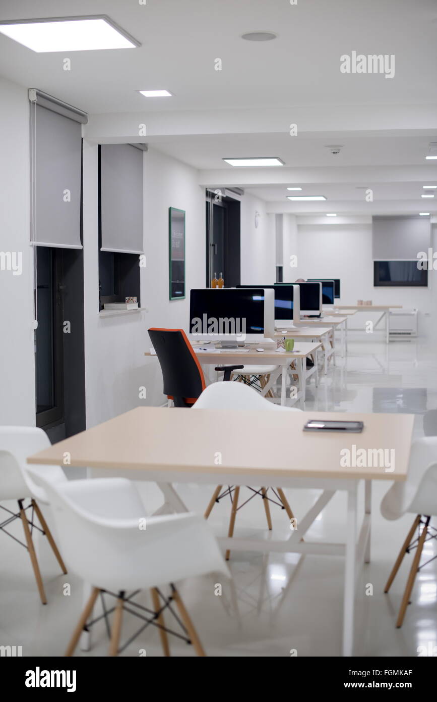 empty startup office interior with modern computers and furniture Stock Photo - Alamy