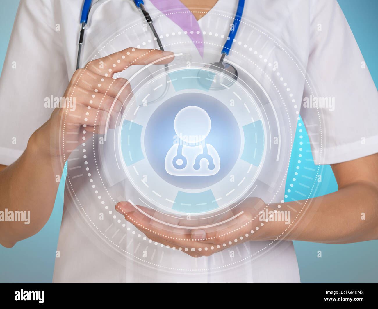 Medicine doctor working with modern computer interface as concept Stock ...