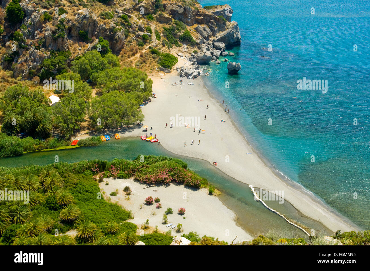 Griechenland, Kreta, Preveli, Palmenstrand von Preveli. In Preveli ...