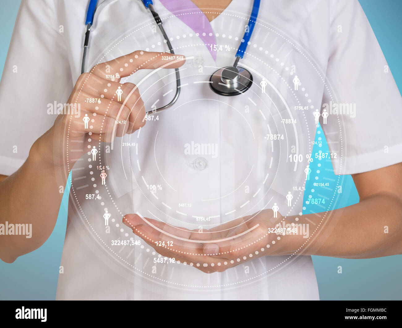 Medicine doctor working with modern computer interface as concept Stock ...