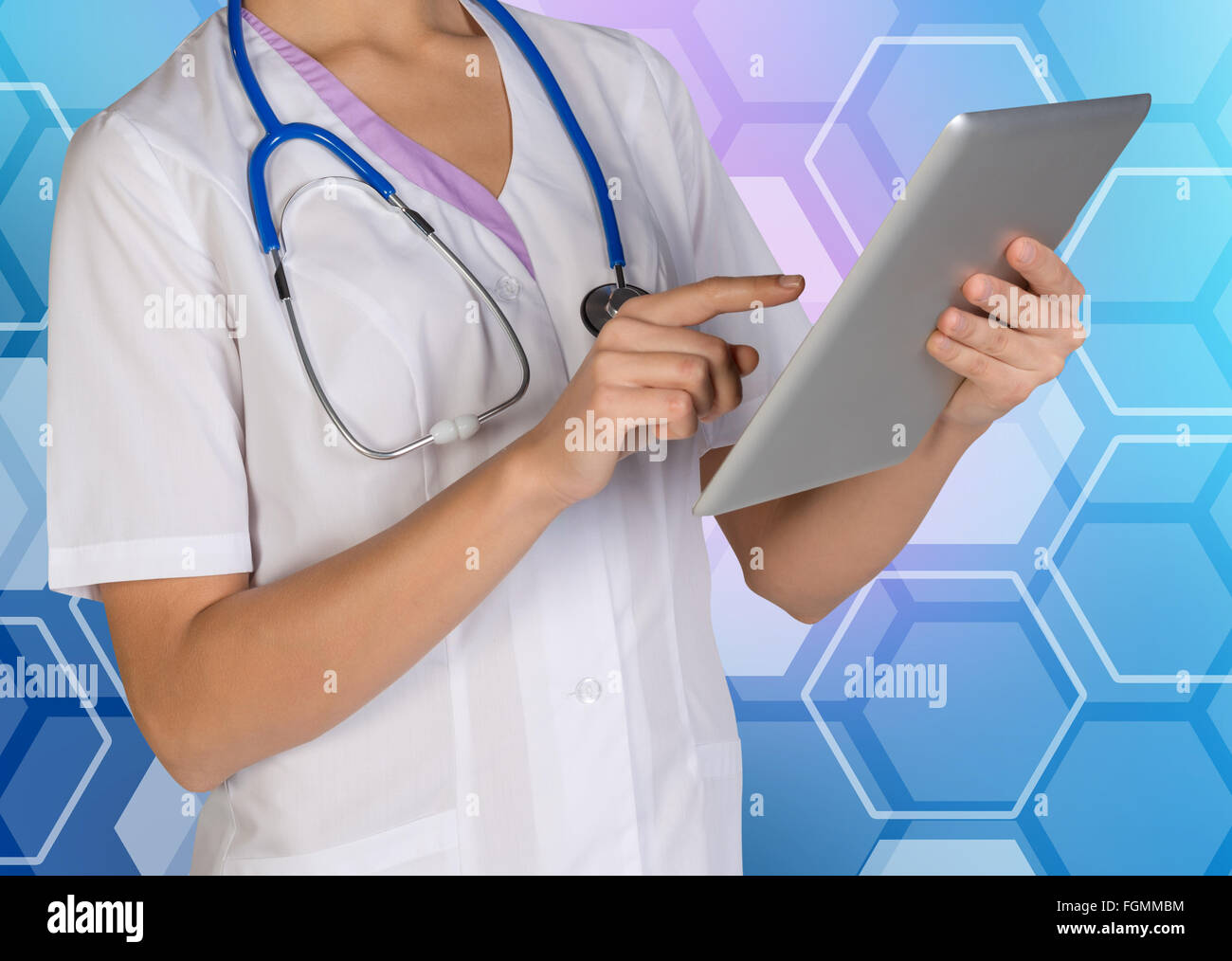 Doctor using a digital tablet Stock Photo - Alamy