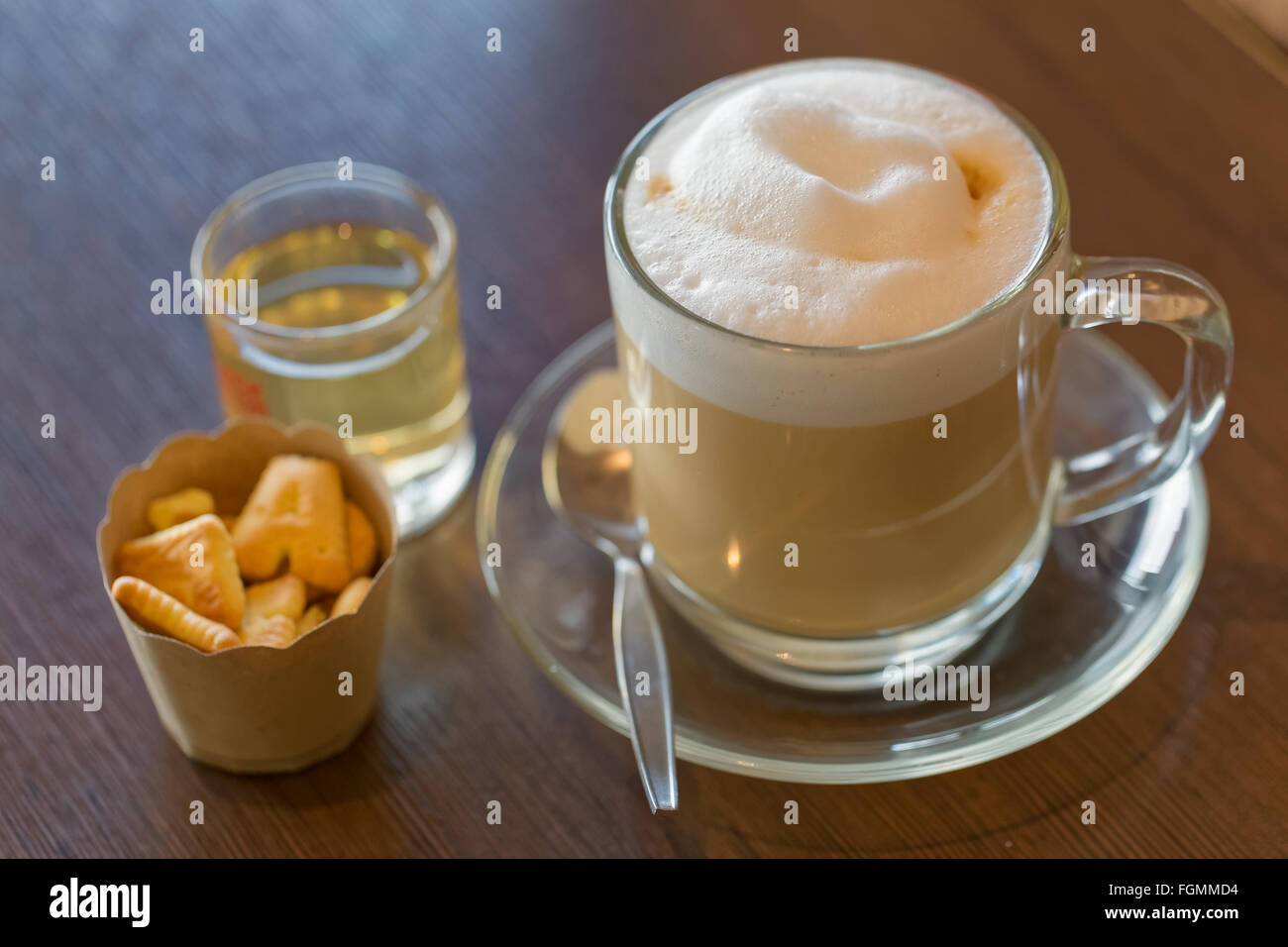 Hot latte coffee Stock Photo - Alamy