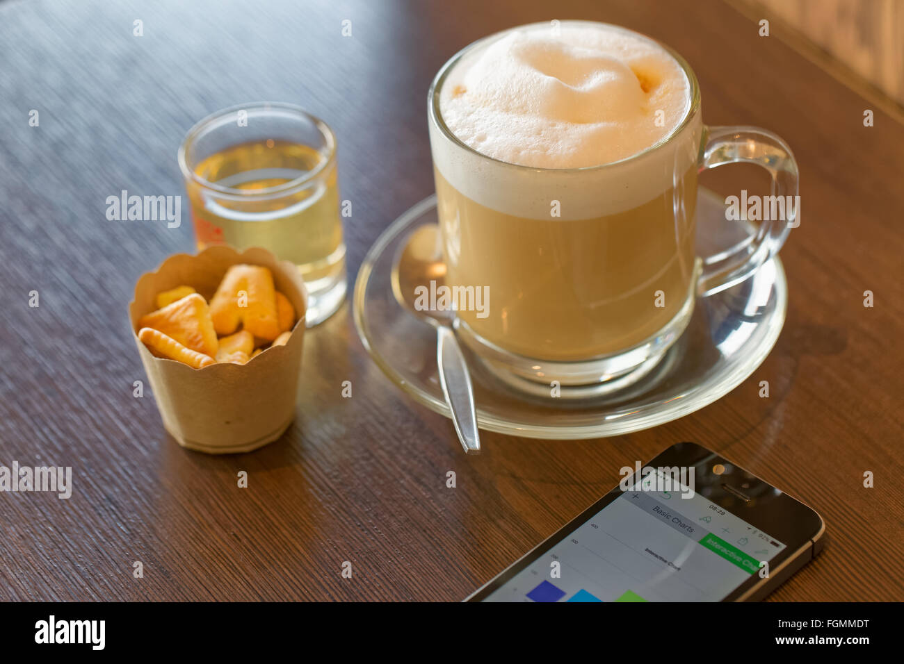 Hot latte coffee Stock Photo - Alamy