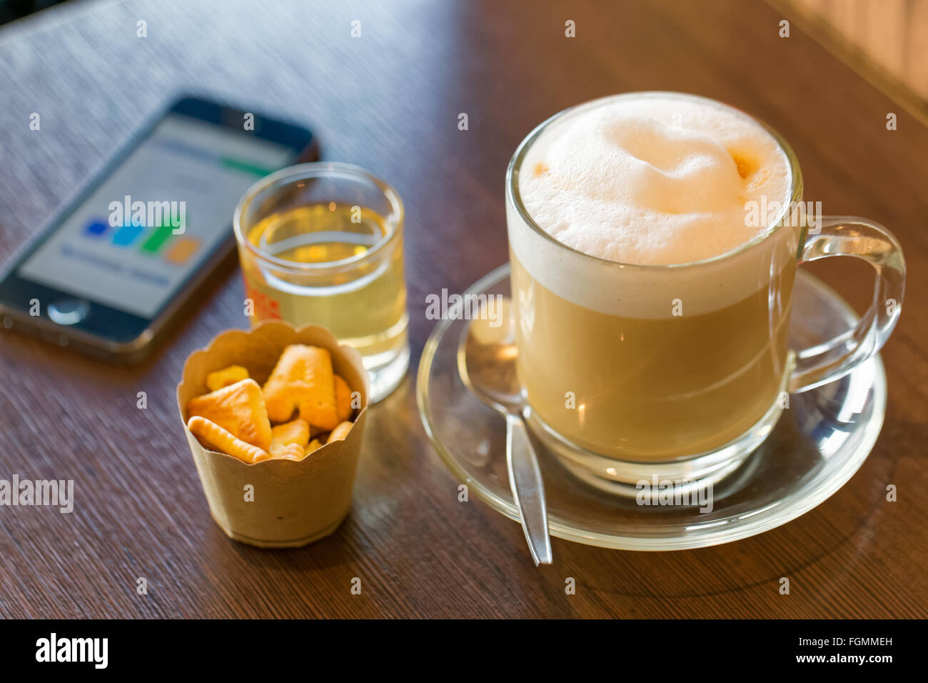 Hot latte coffee Stock Photo - Alamy