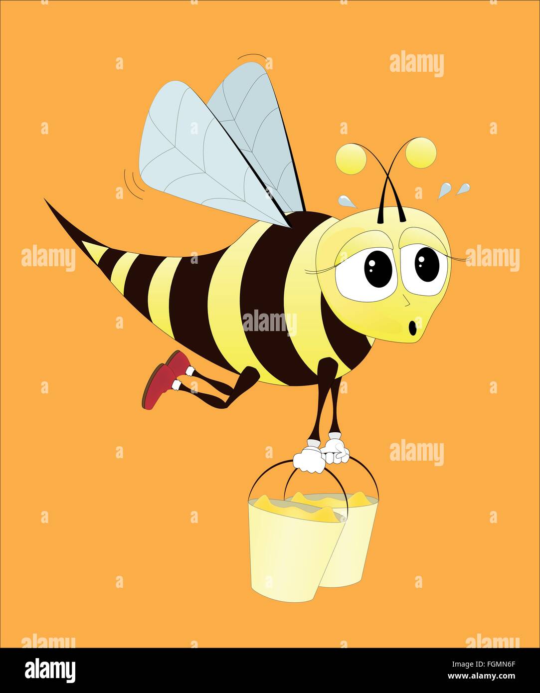 Hard working bee Stock Vector Image & Art - Alamy