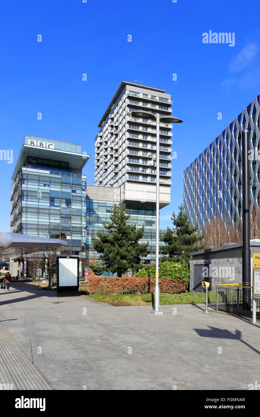 BBC buildings and Number One residential building, MediaCityUK, Salford ...