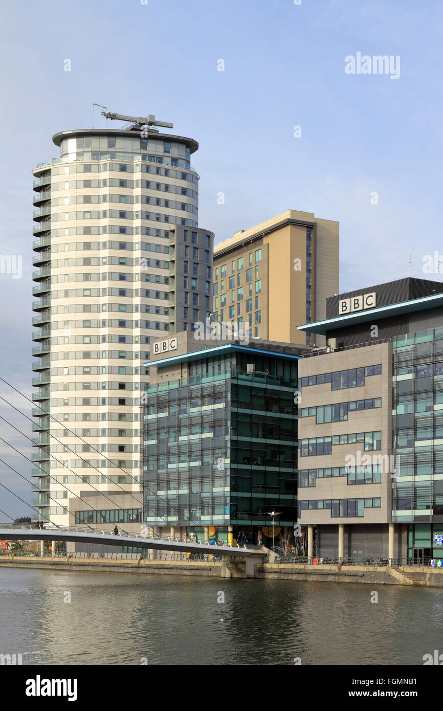 BBC buildings and the Heart residential building, MediaCityUK, Salford ...