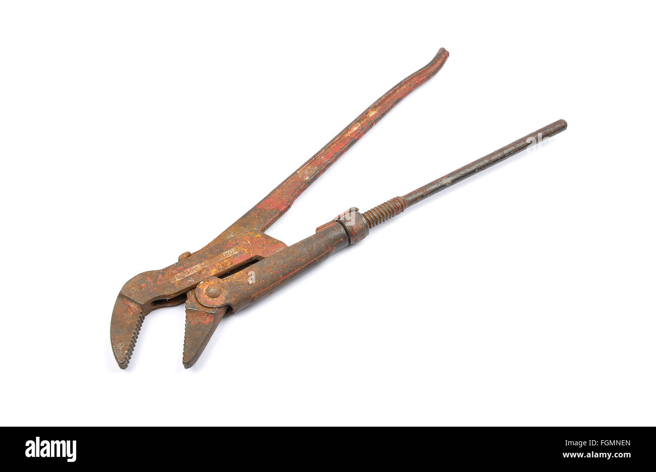 Plumber wrench on white Stock Photo - Alamy