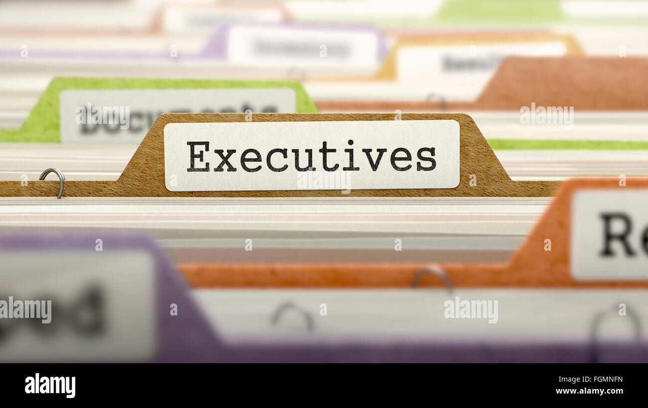 Executives on Business Folder in Catalog Stock Photo - Alamy