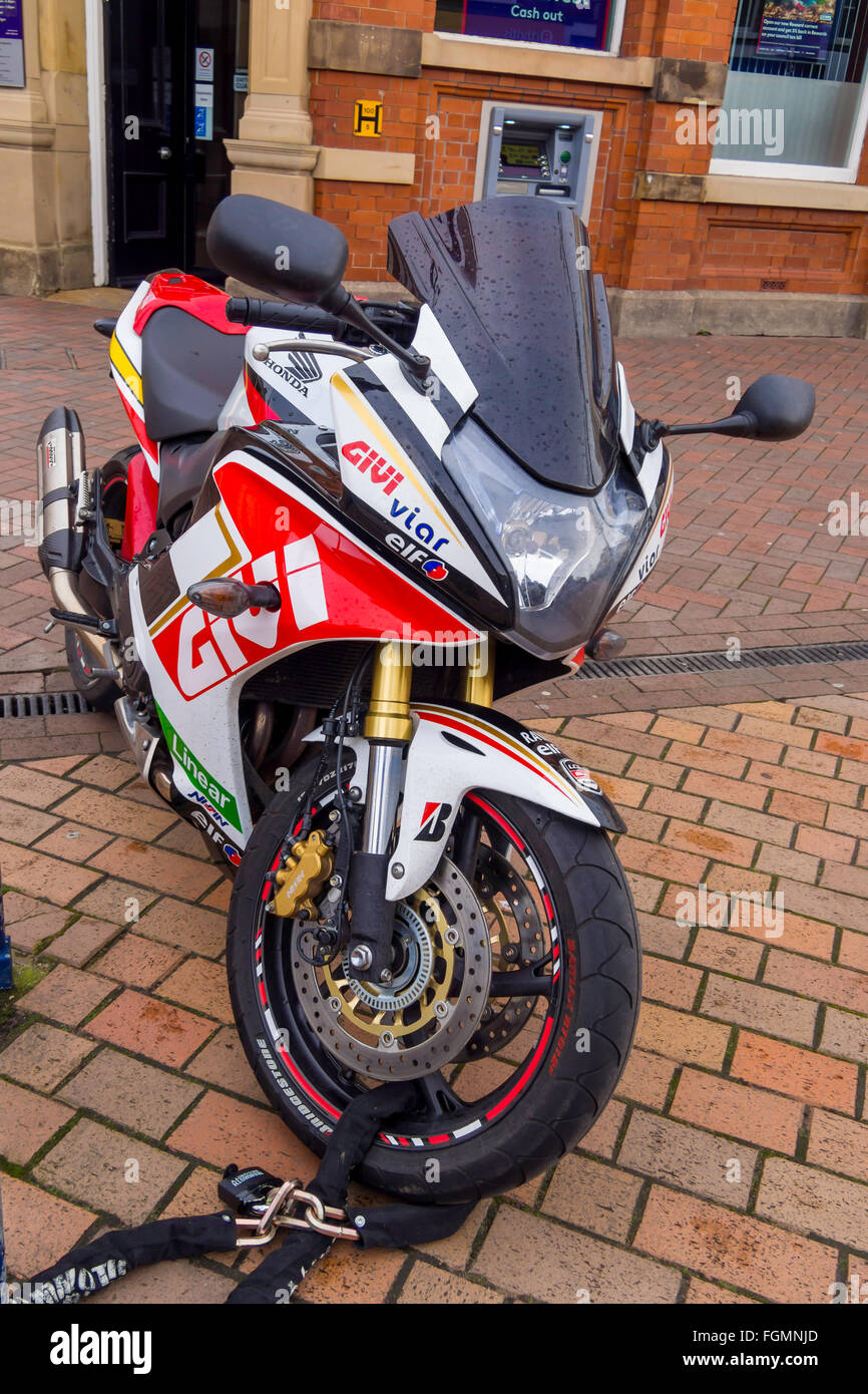 High performance Honda sports motor cycle fitted with a GIUI fairing ...