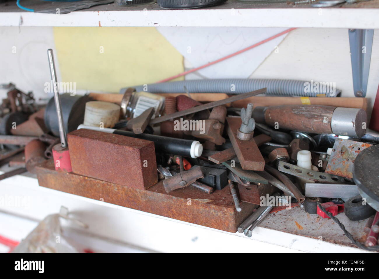 Untidy work shed tools hi-res stock photography and images - Alamy