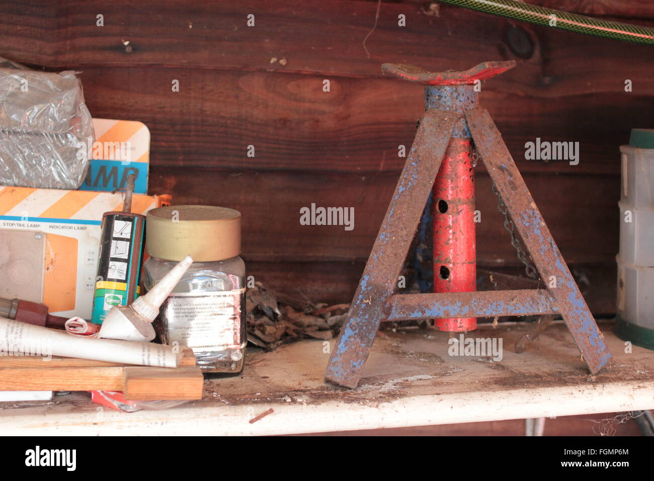 old rusting car stand Stock Photo - Alamy