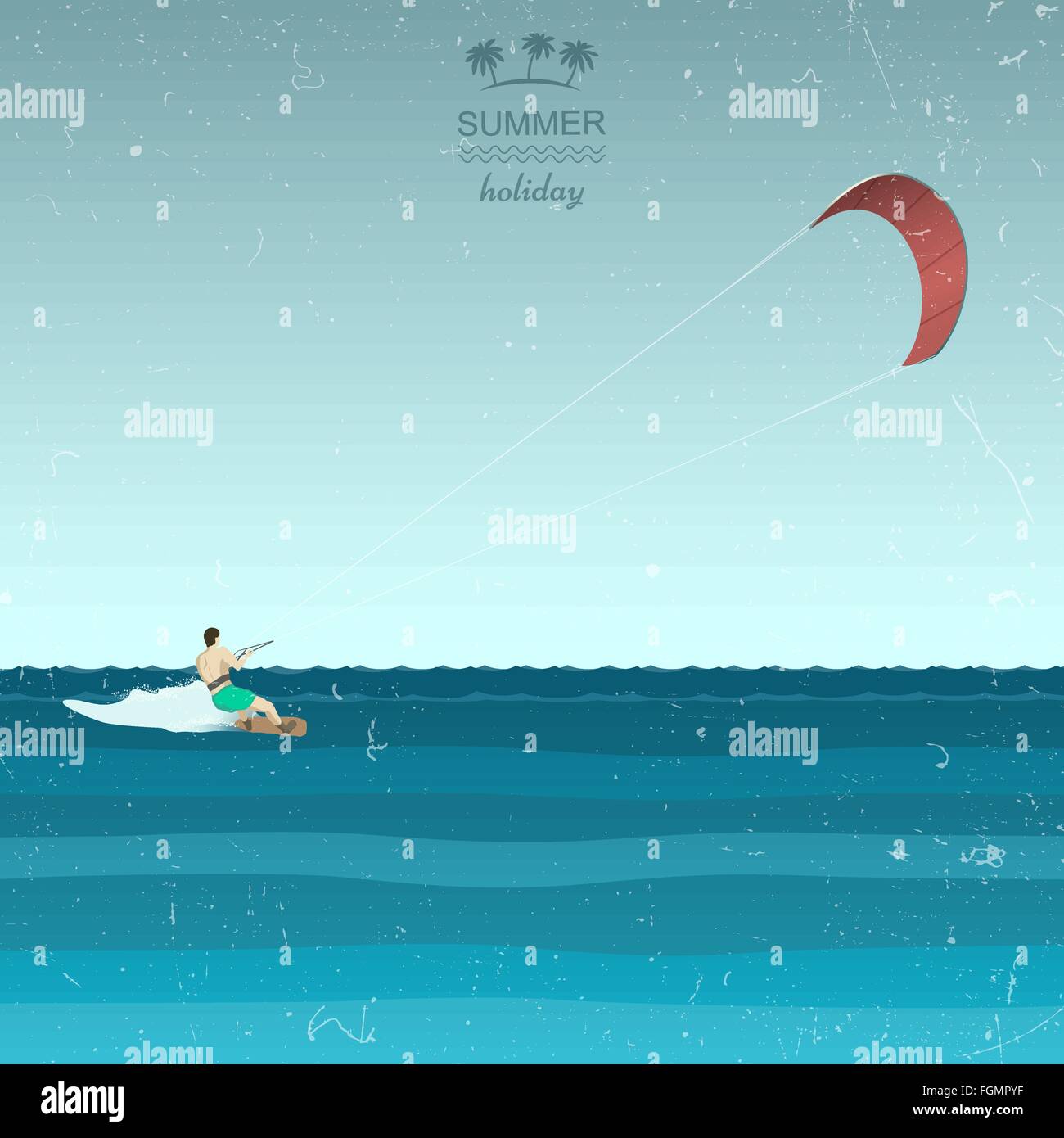 Kiteboarding kite surf extreme sports Stock Vector Images - Alamy