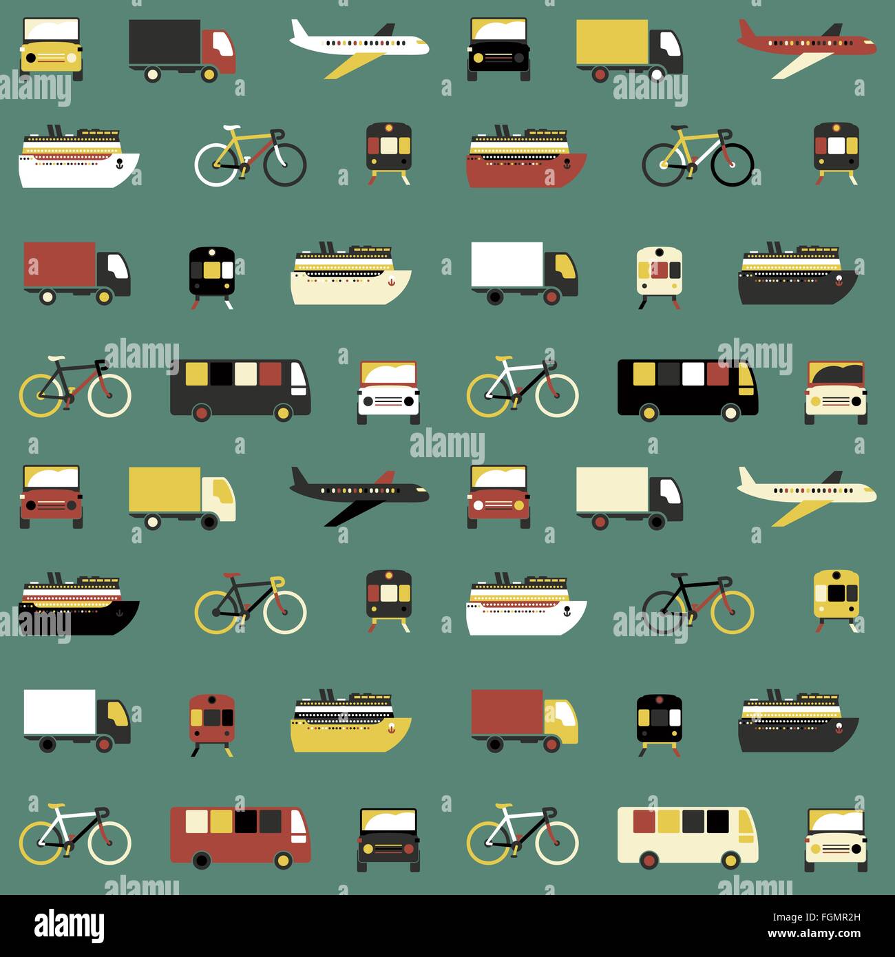 Seamless pattern with transport icons Stock Vector Image & Art - Alamy