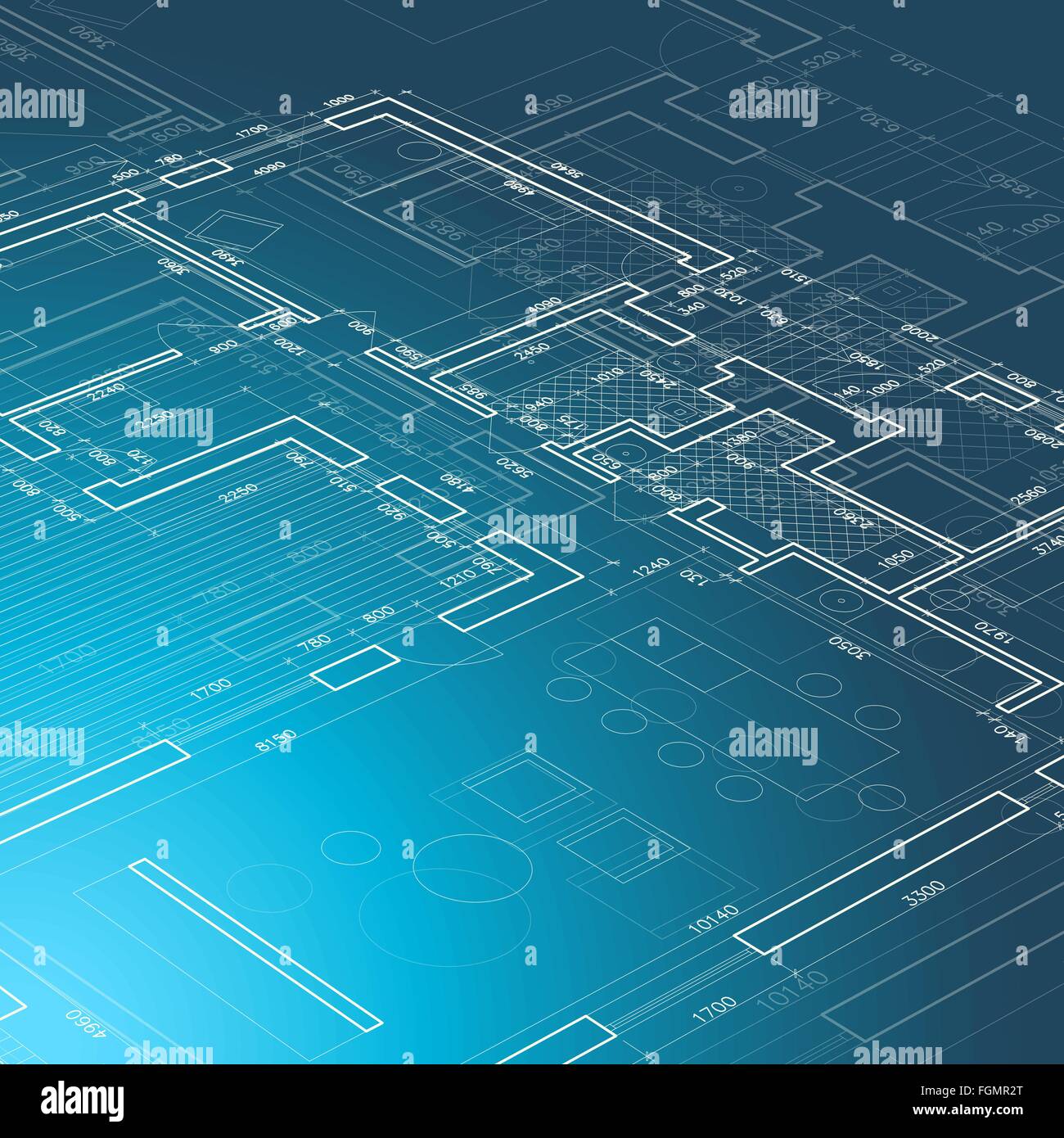 Architectural project floor plan blueprints Stock Vector Images - Alamy