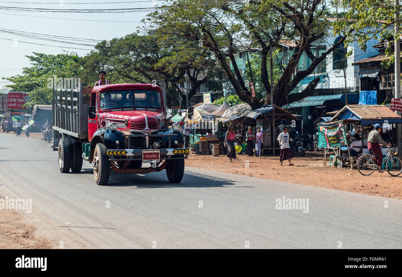 Old truck on Burmesian street Stock Photo - Alamy