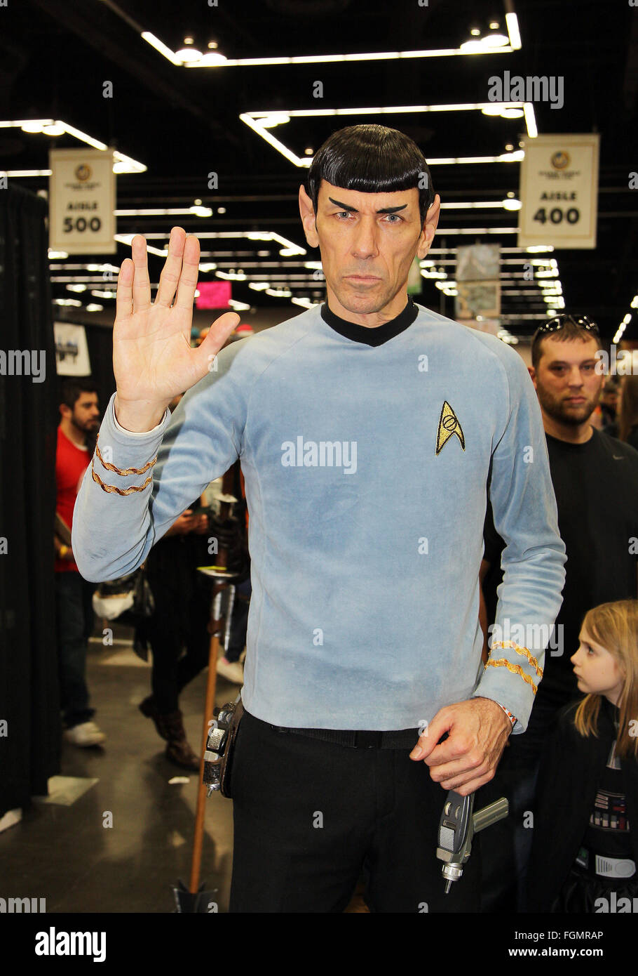 February 20, 2016: A very realistic cosplay enthusiast portrays Spock ...