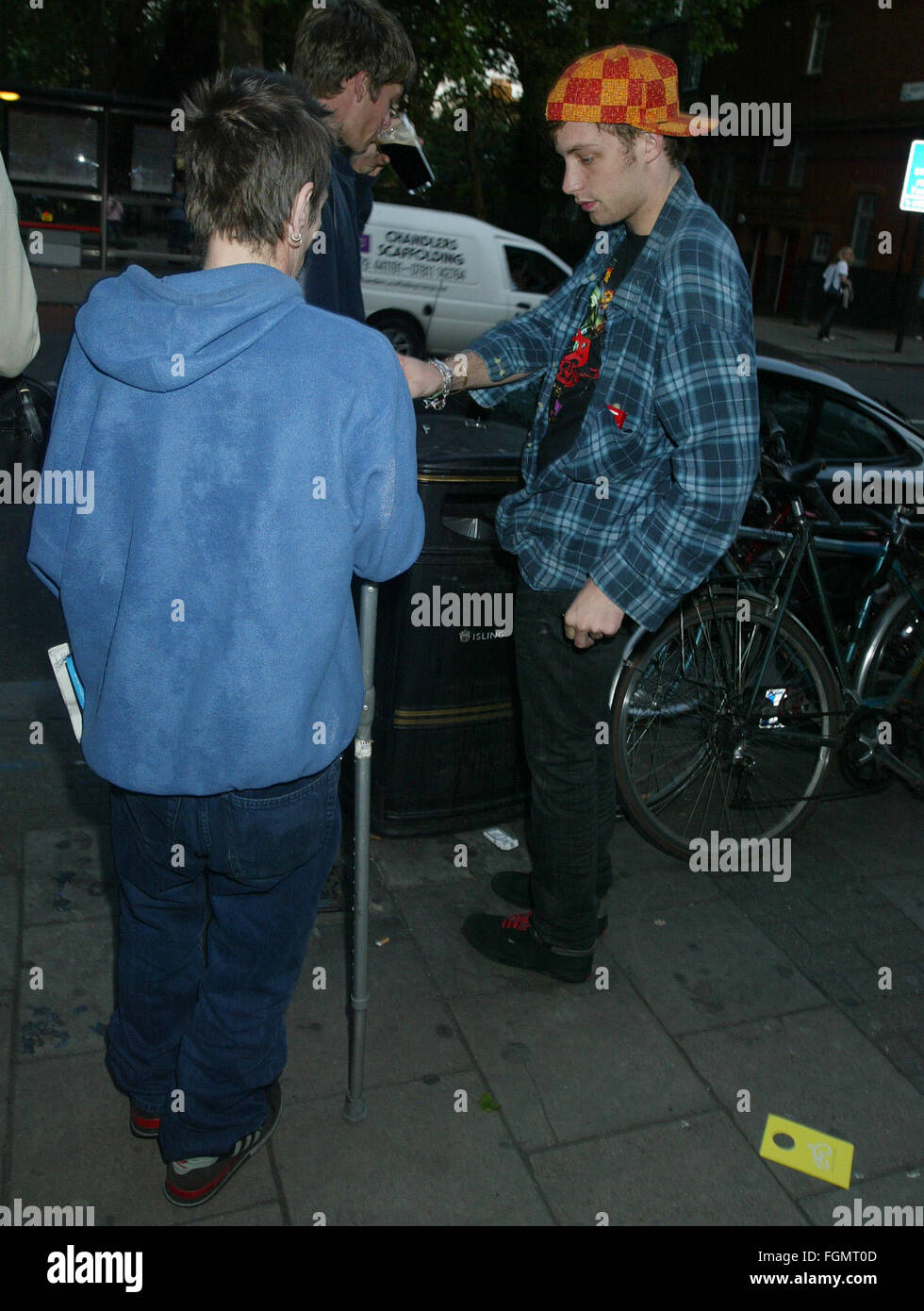 James Jagger gives to Homeless man Islington London (credit image ...