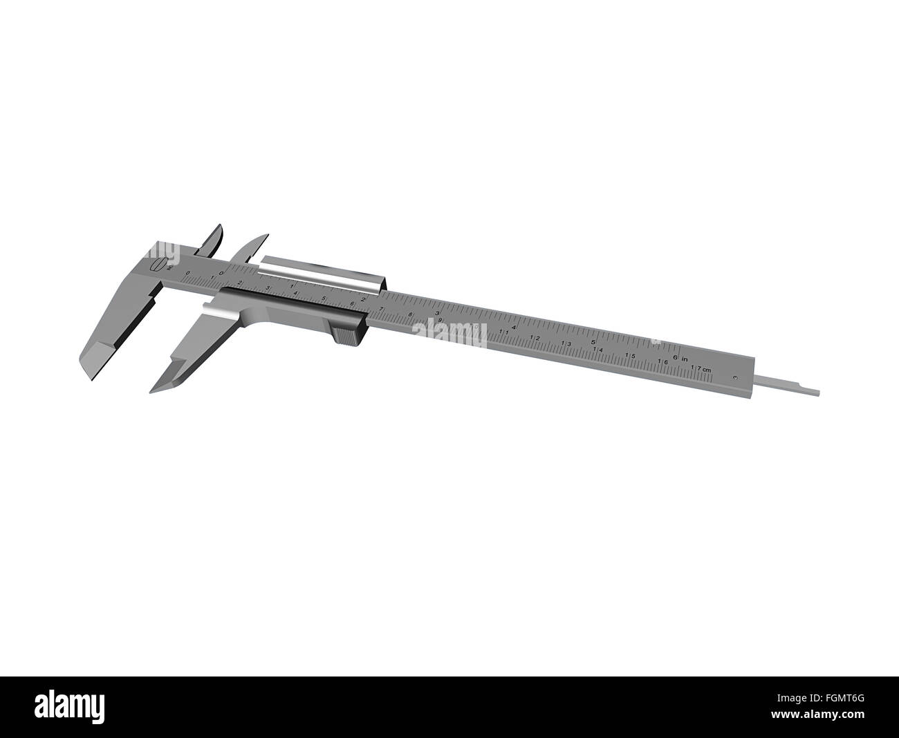 Vernier inox scale tool isolated on white Stock Photo - Alamy