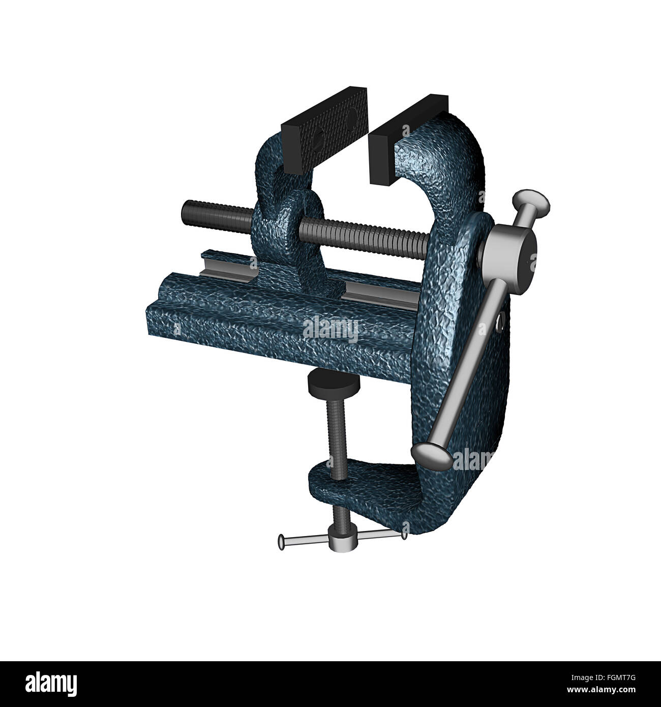 Metal bench vise, isolated on white Stock Photo - Alamy