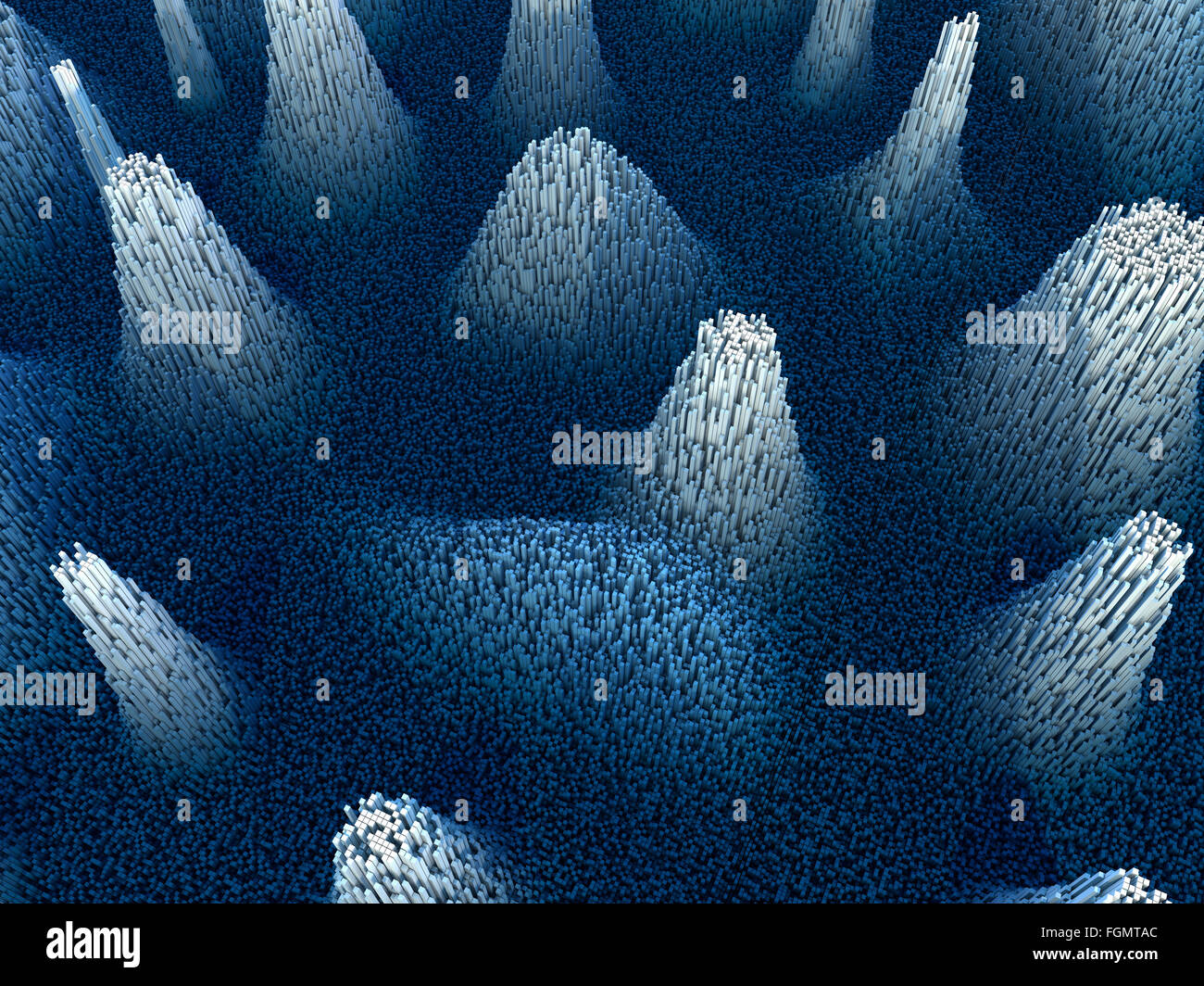 Future city and skyscrapers, science fiction, histograms and sound ...