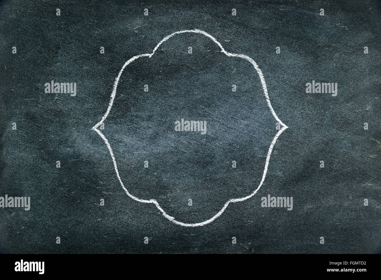 Hand drawing chalk frame on blackboard as design resource, copy paste ...