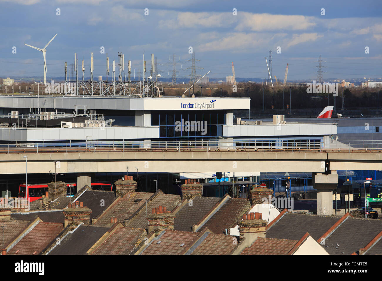 The transport hub of London City Airport, in Royal Docks, in the ...