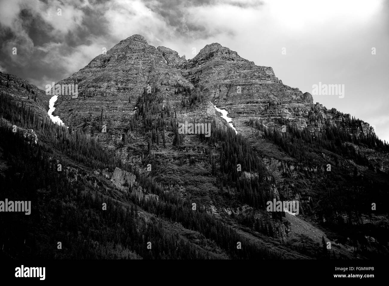 Pyramid Peak Black and White Aspen Colorado Stock Photo - Alamy