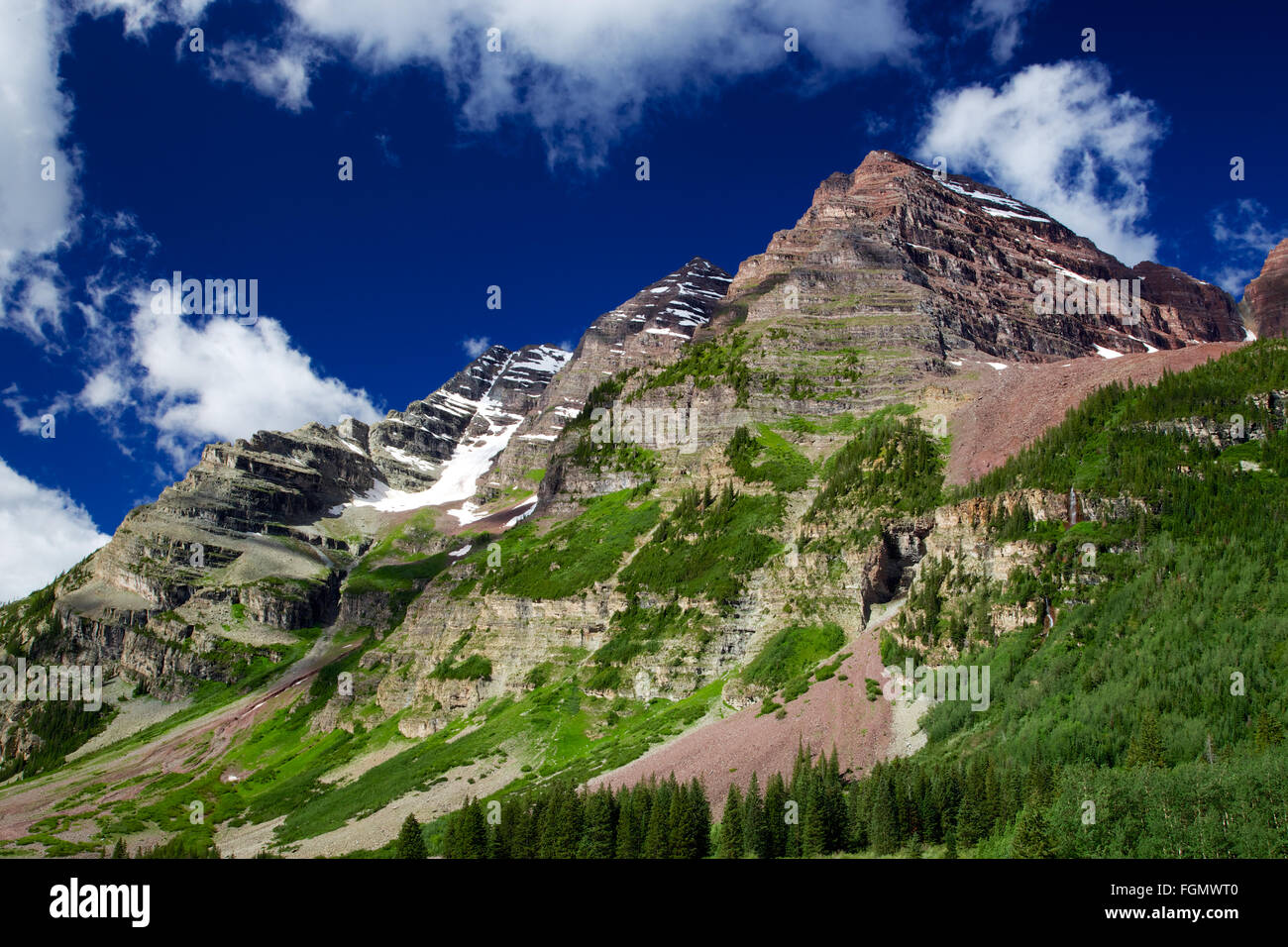 Maroon Bells Wilderness Blue Sky and Rocky Mountains Colorado Stock ...