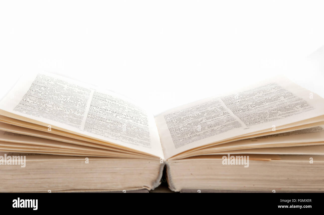 open book isolated on white background Stock Photo - Alamy