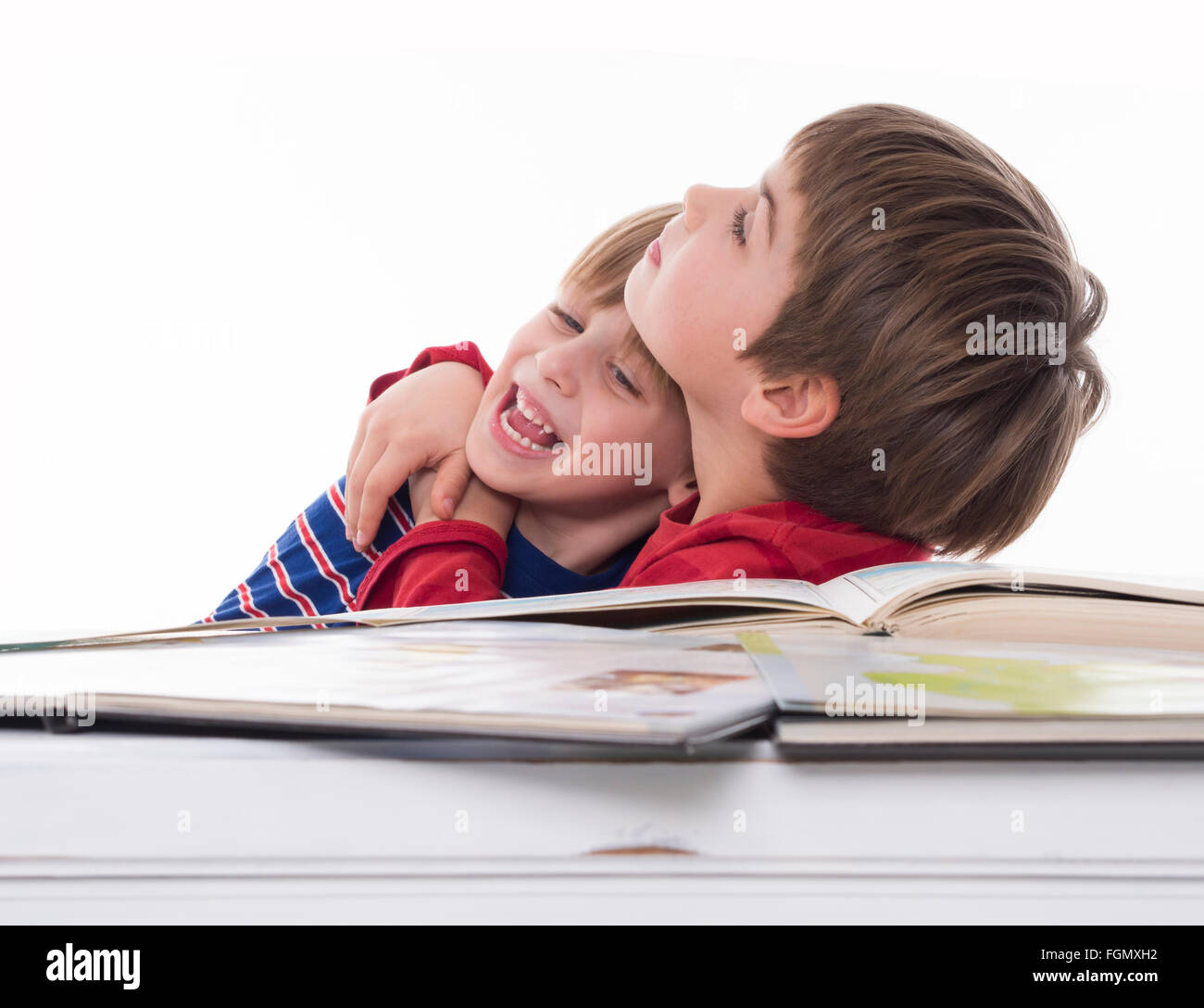 boys reading together Stock Photo - Alamy