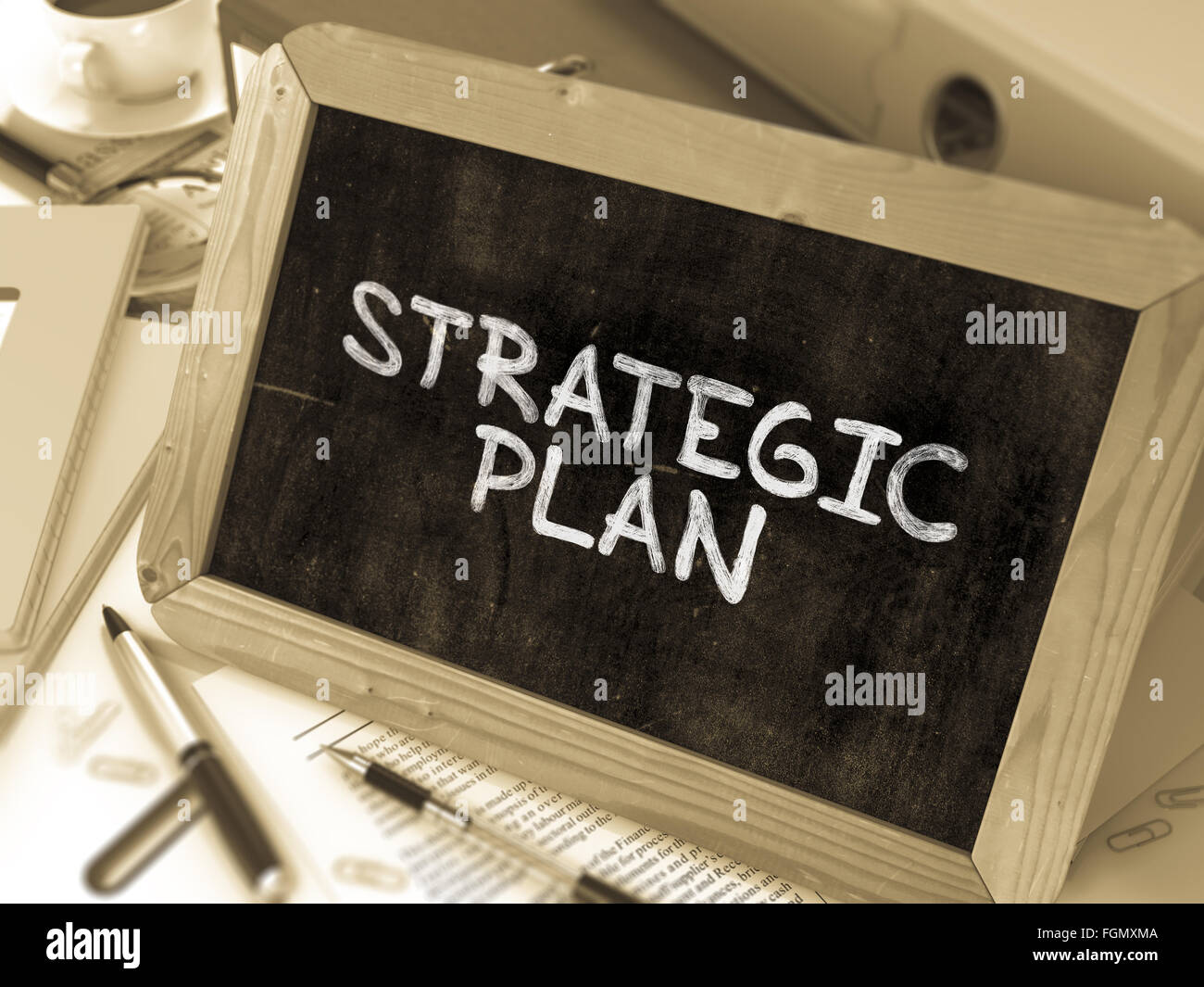 Strategic Plan Handwritten by white Chalk on a Blackboard Stock Photo ...