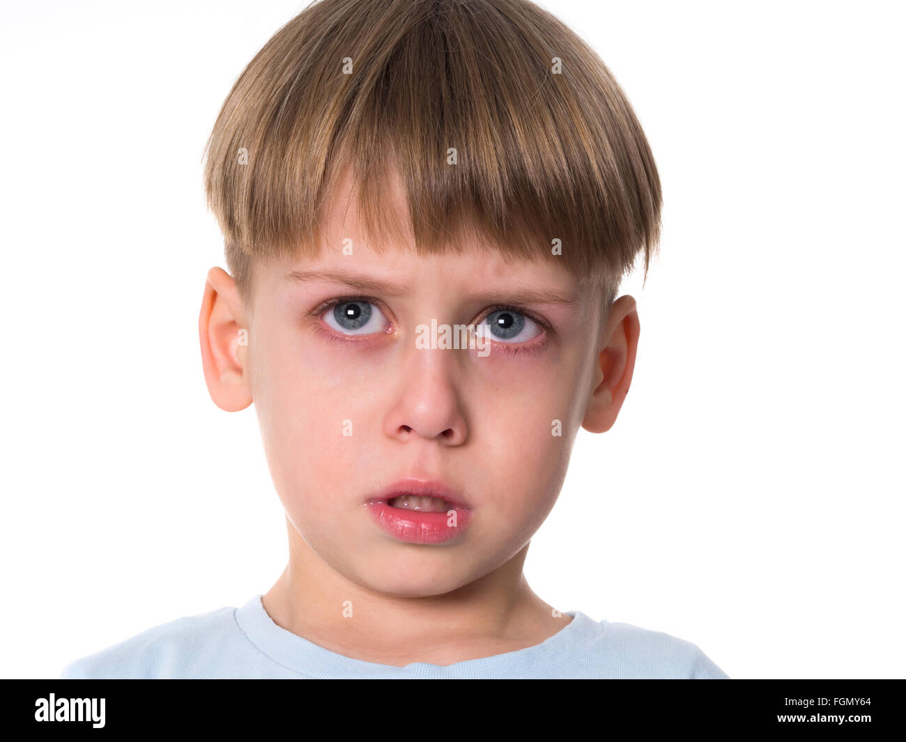 Sad blond boy hi-res stock photography and images - Alamy