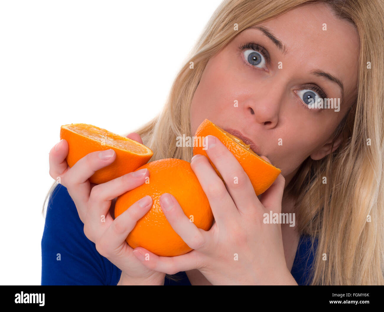 woman eating an orange, diet Stock Photo - Alamy
