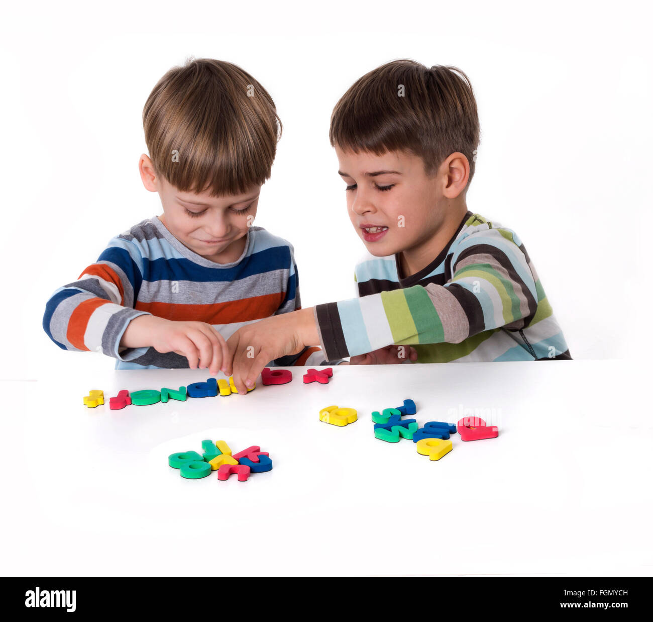 Two happy kid boys Cut Out Stock Images & Pictures - Alamy