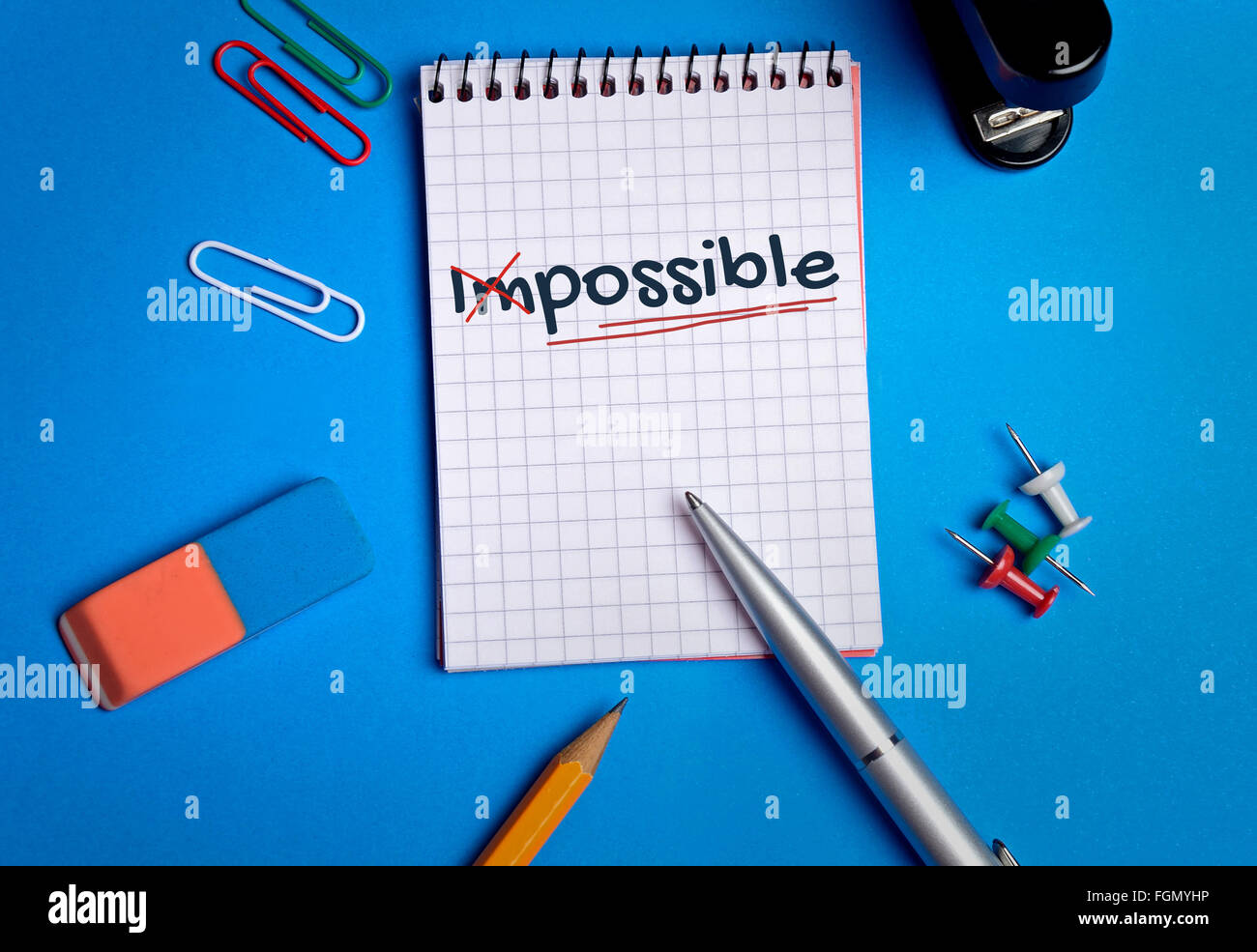 Impossible word on notebook page Stock Photo - Alamy