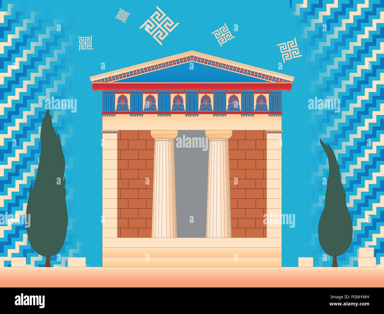 Ancient building and steps Stock Vector Images - Alamy