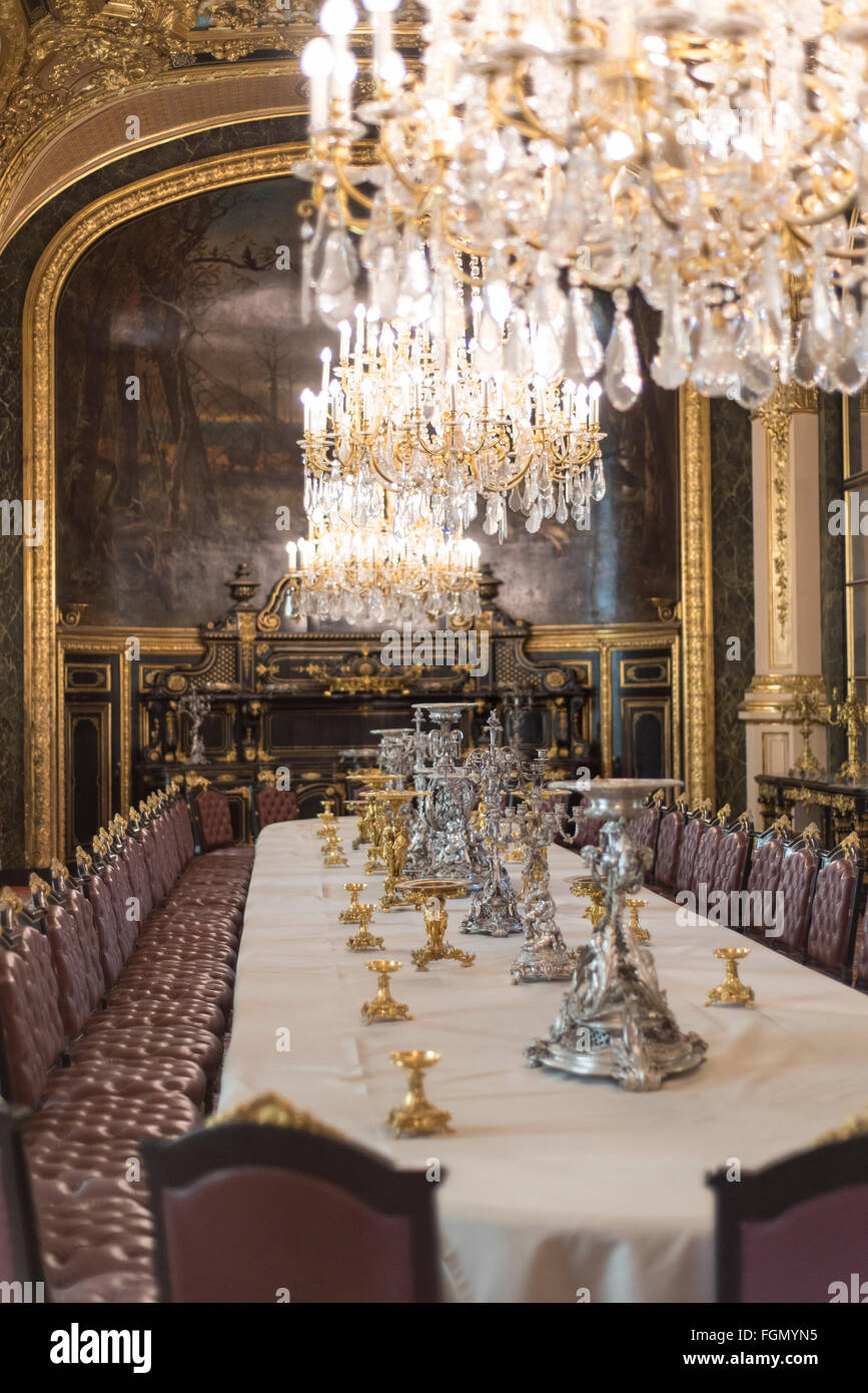 Dining room of Napoleon's chambers in Louvre Museum Stock Photo - Alamy