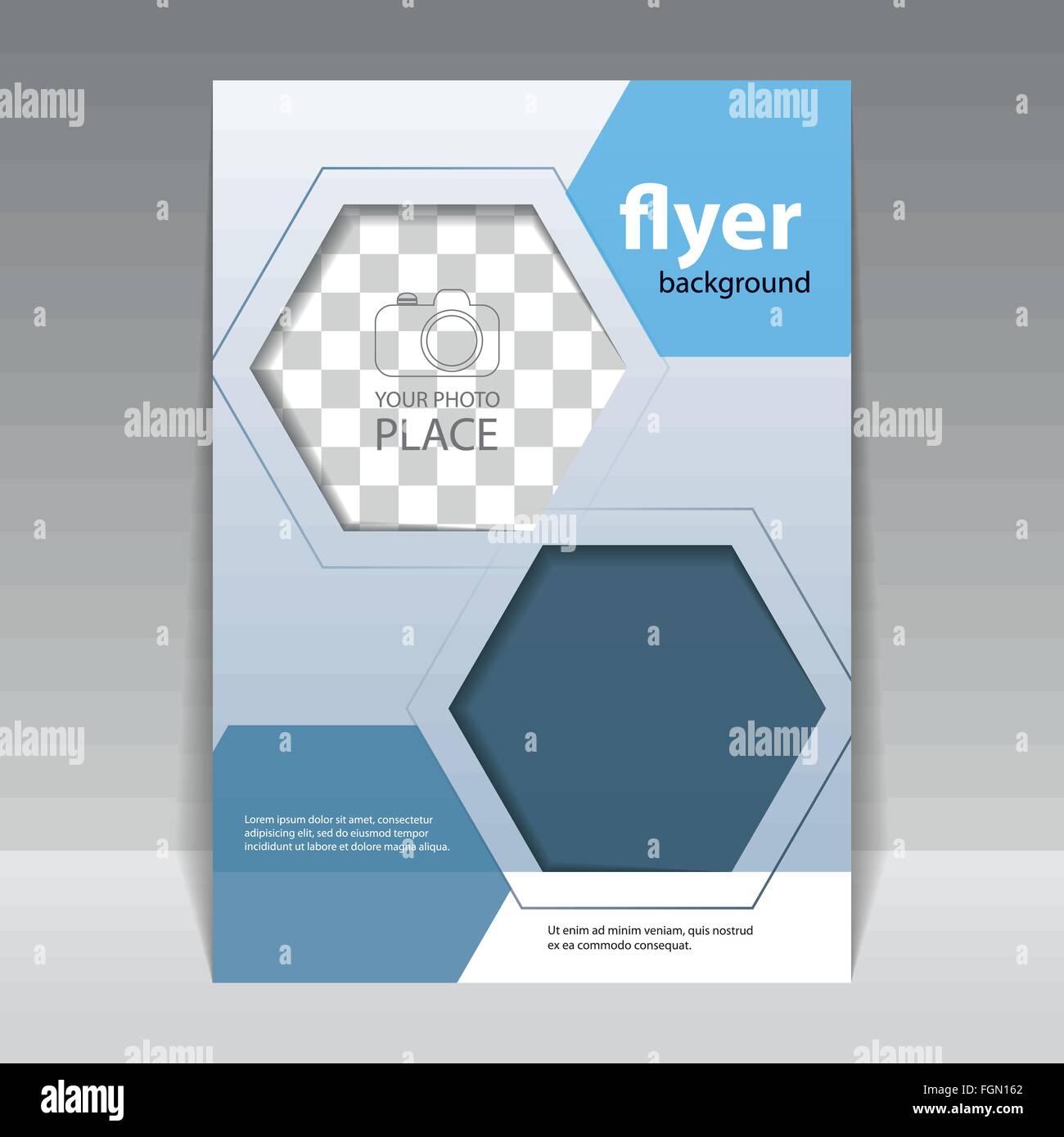 Business or Corporate Flyer Design Template with Hexagonal Pattern ...