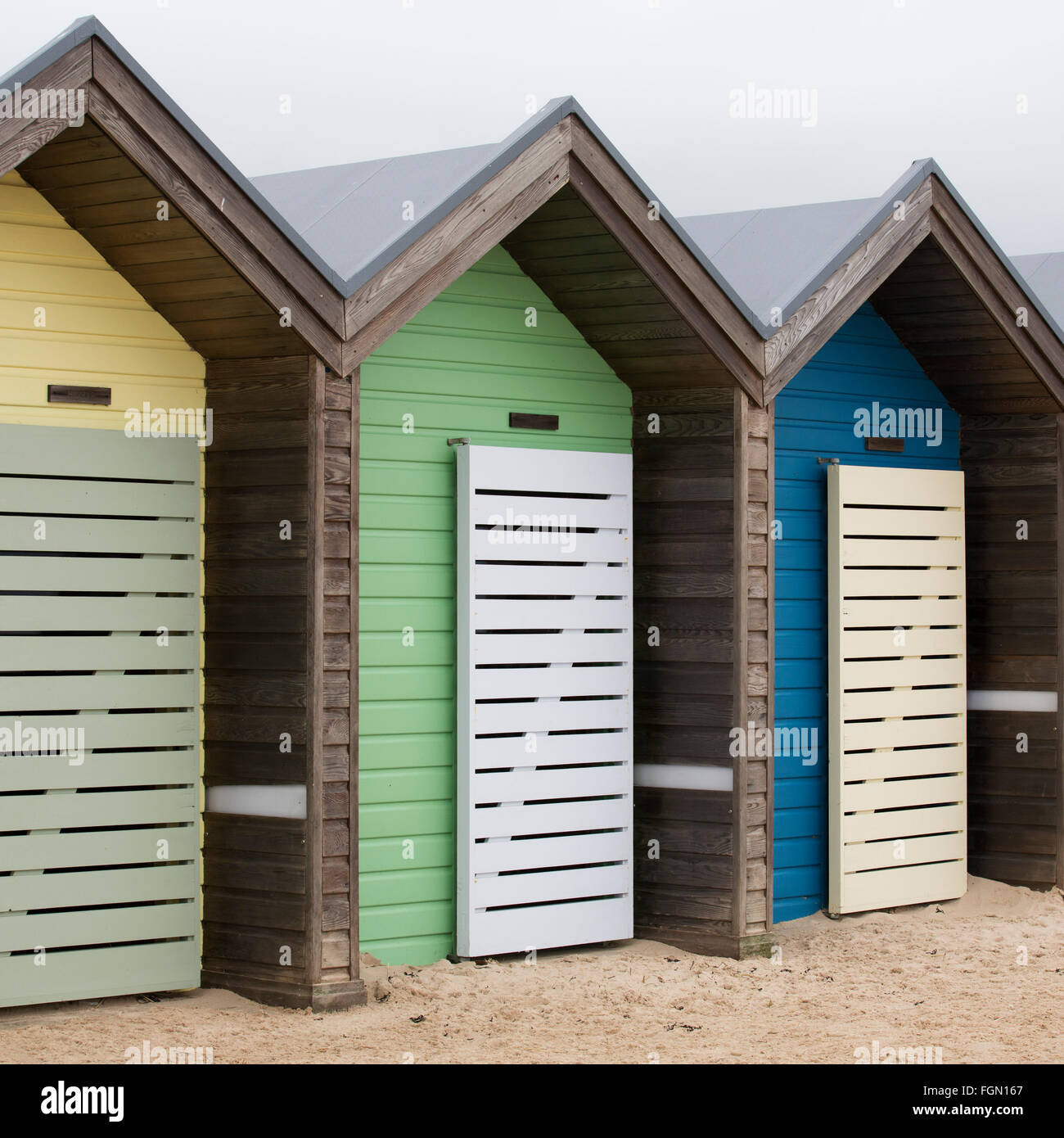 Beach huts at Blyth in Northumberland, England Stock Photo - Alamy