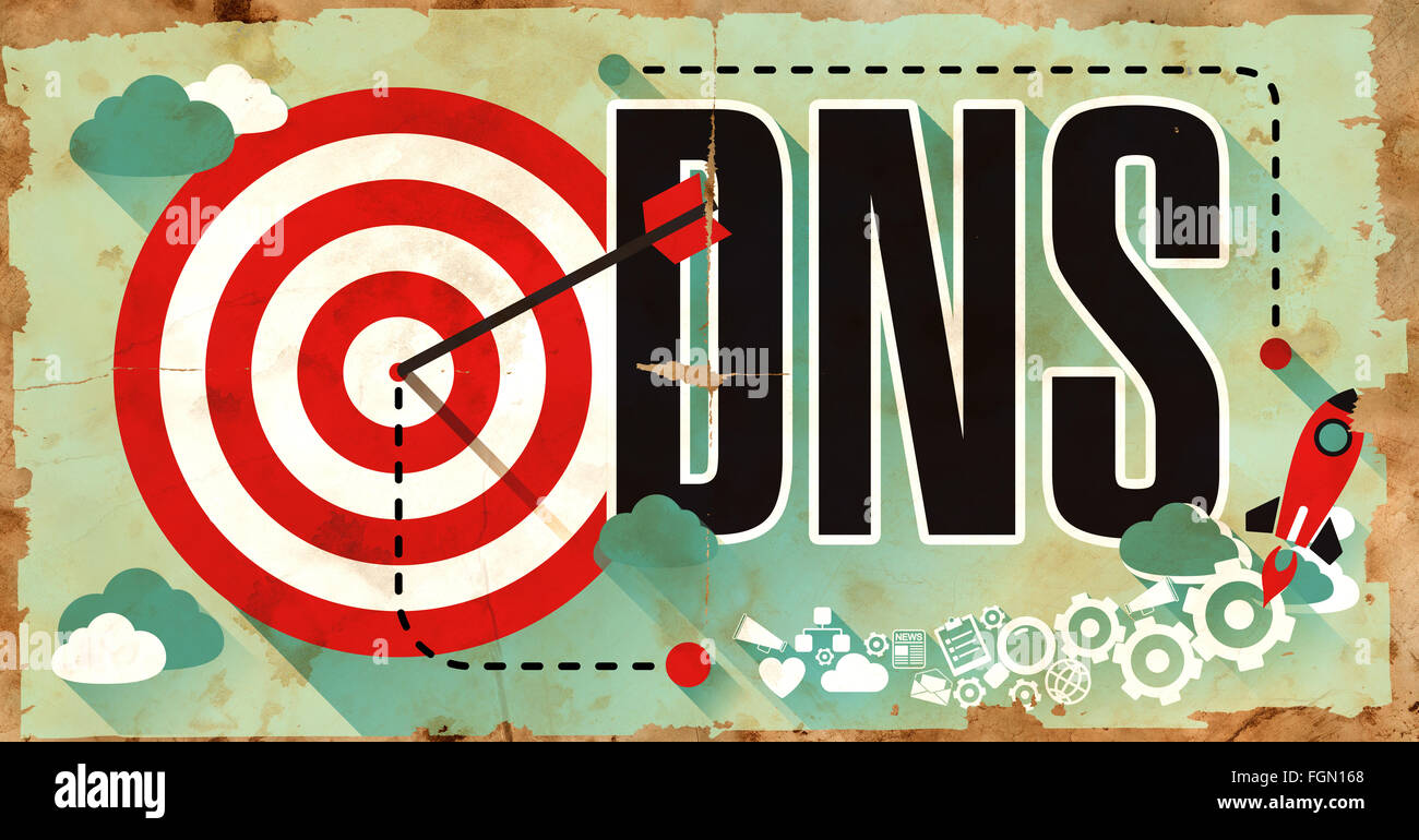 DNS Concept. Poster in Flat Design Stock Photo - Alamy