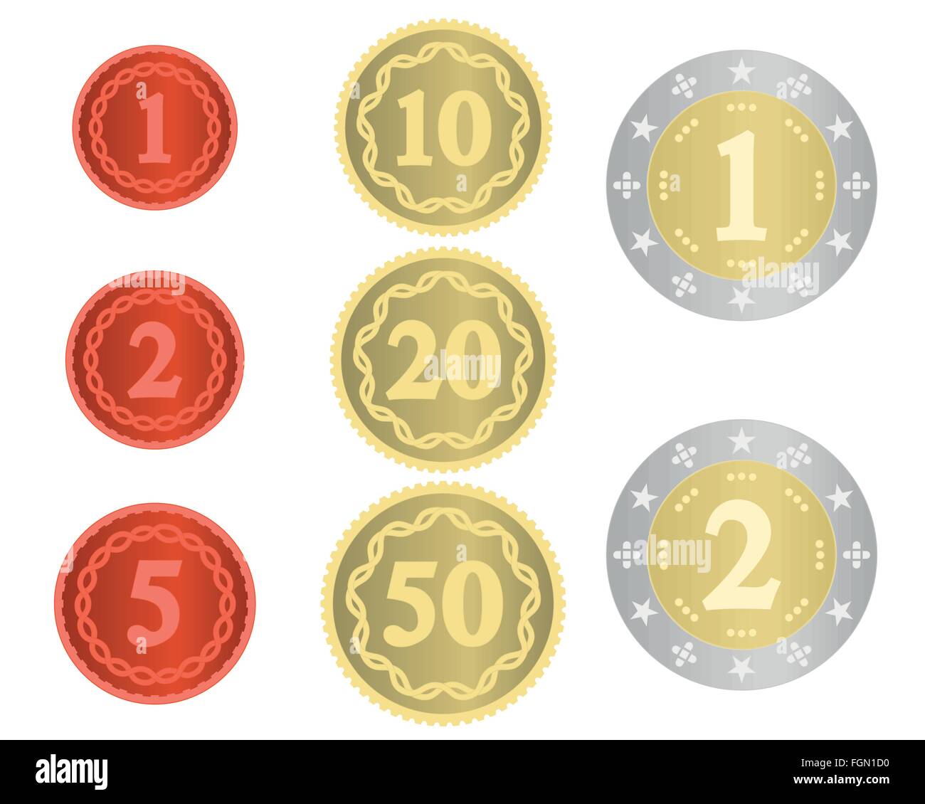 Silver coins cartoon hi-res stock photography and images - Alamy