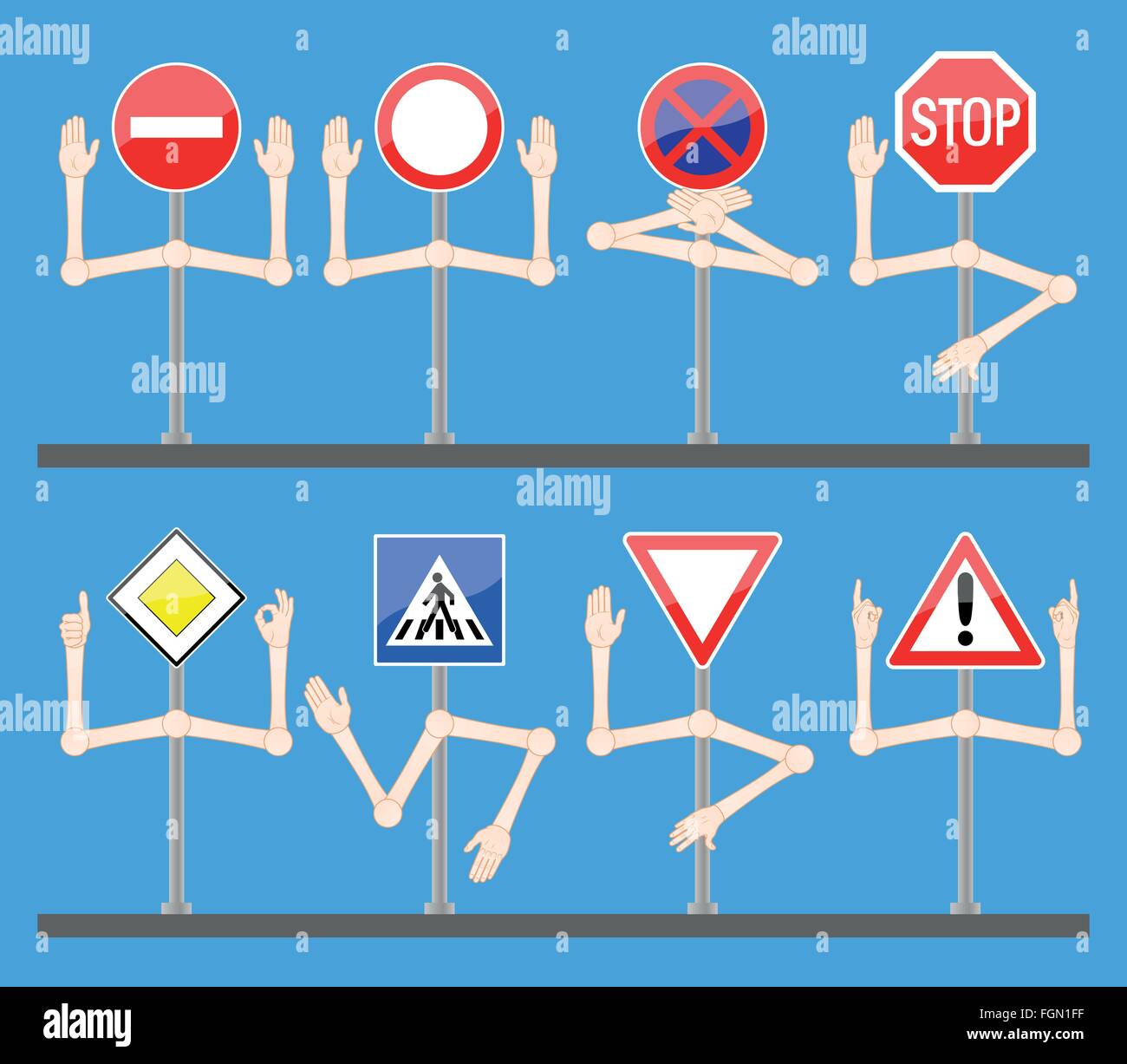 Traffic signs hands Stock Vector Images - Alamy