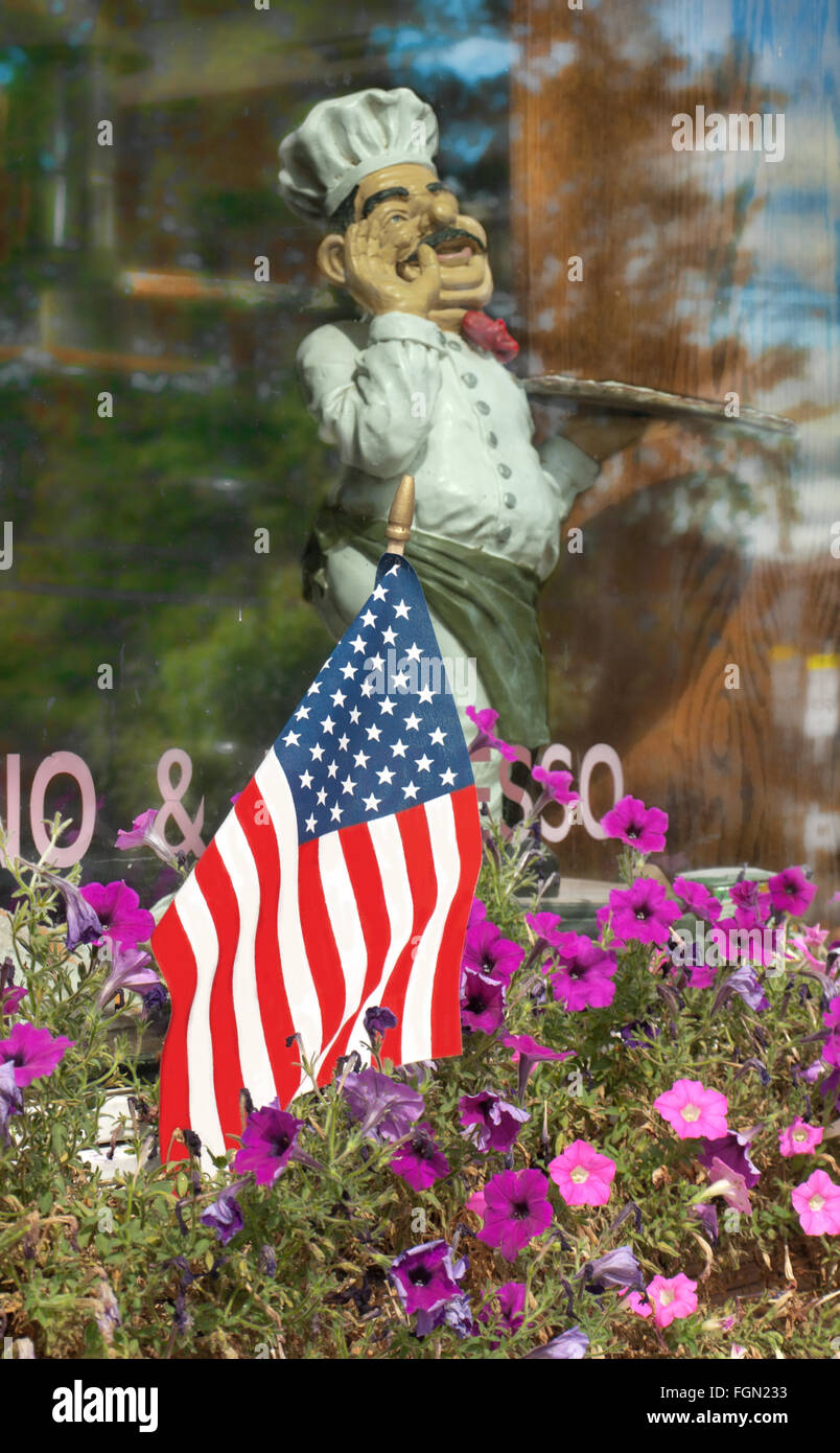 American restaurant flag hi-res stock photography and images - Alamy