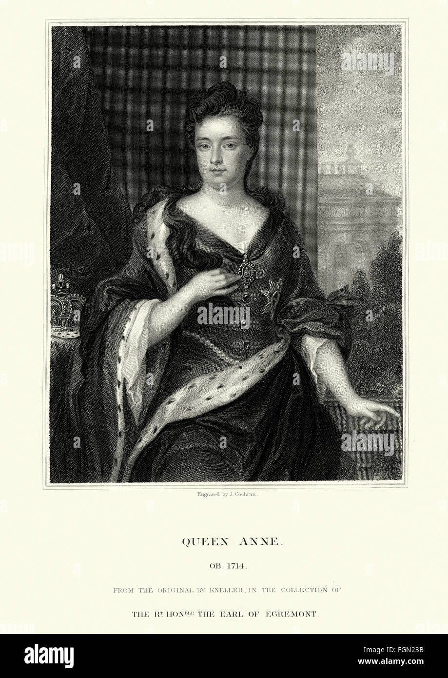 Portrait of Anne, Queen of Great Britain 1665 to 1714 Stock Photo - Alamy