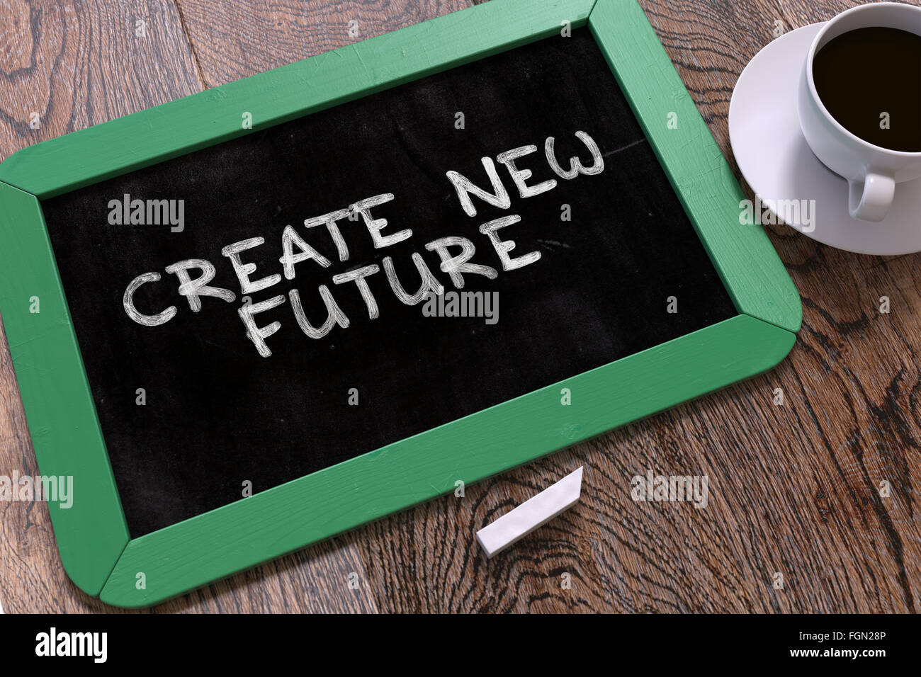 Create New Future - Chalkboard with Hand Drawn Text Stock Photo - Alamy